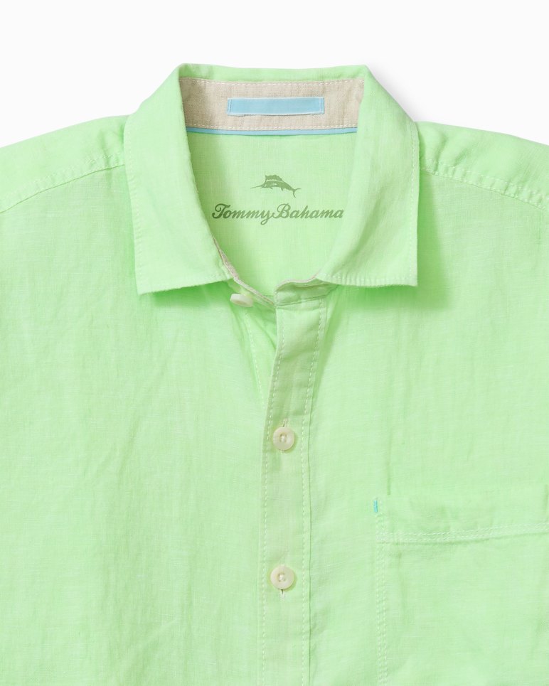 Paradise Breezer Linen Long-Sleeve Shirt - Glowing Green – Tommy Bahama